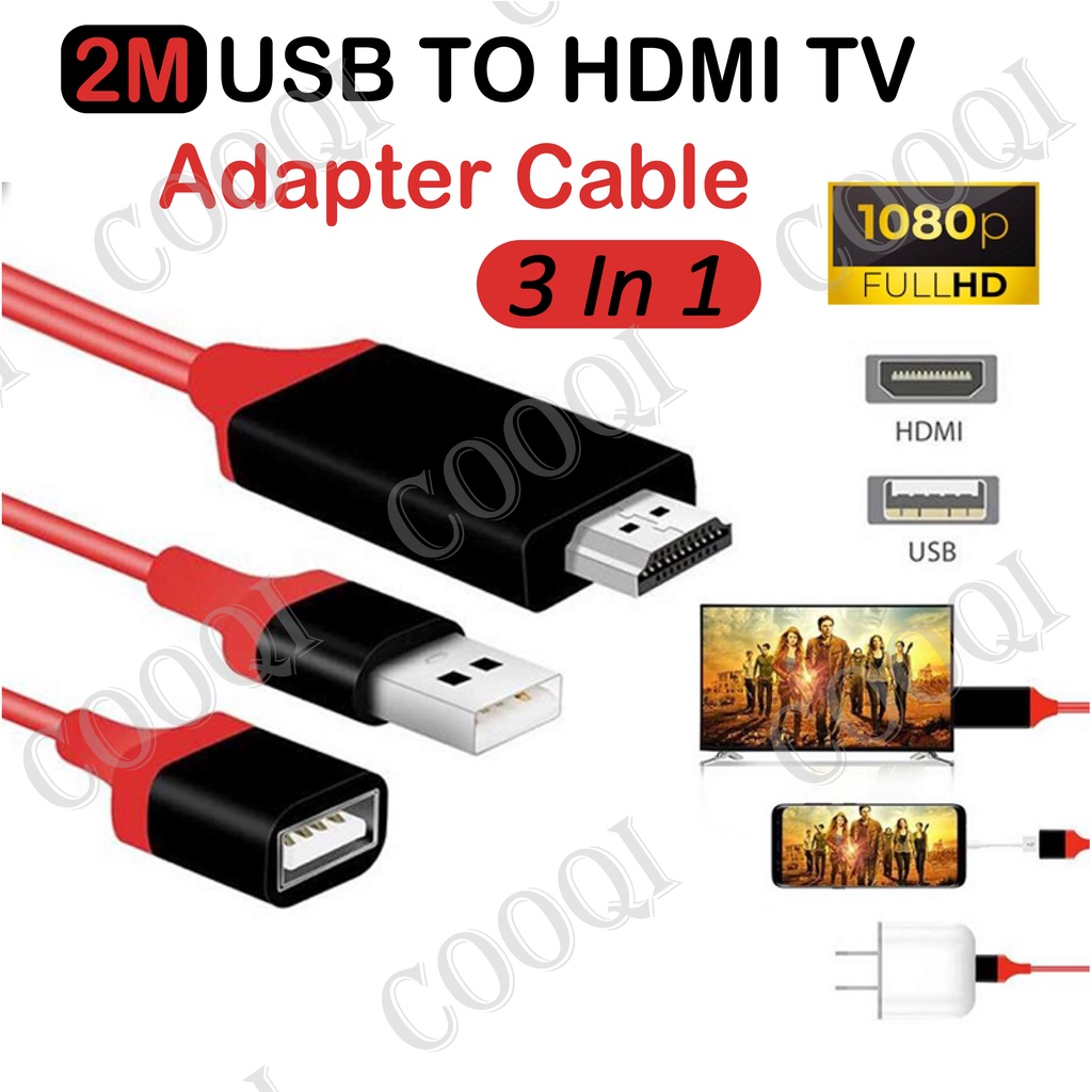 [COD]YG300 2M Phone To TV Universal Cable Android&Phone 1080P HD HDMI ...