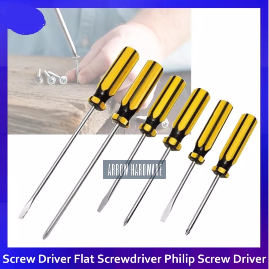 Screwdriver Set Steel Flat Screw driver Philip Screw Tools | Shopee ...