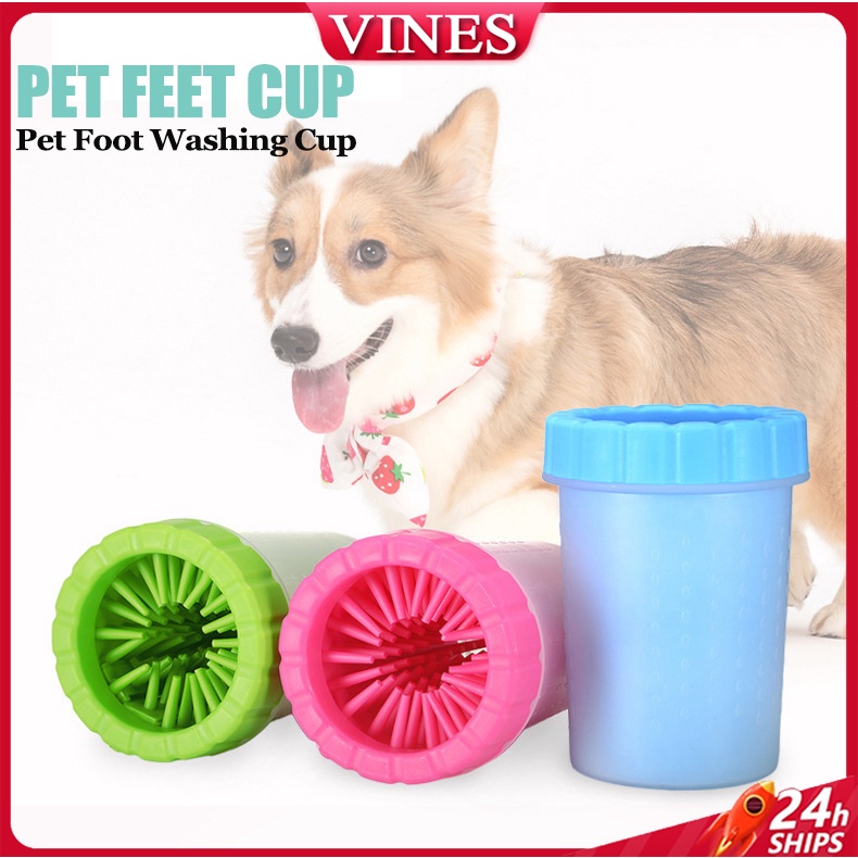 2 IN 1Pet Foot Washer Dog Cat Paw Cleaner Cleaning Cup Soft Silicone ...