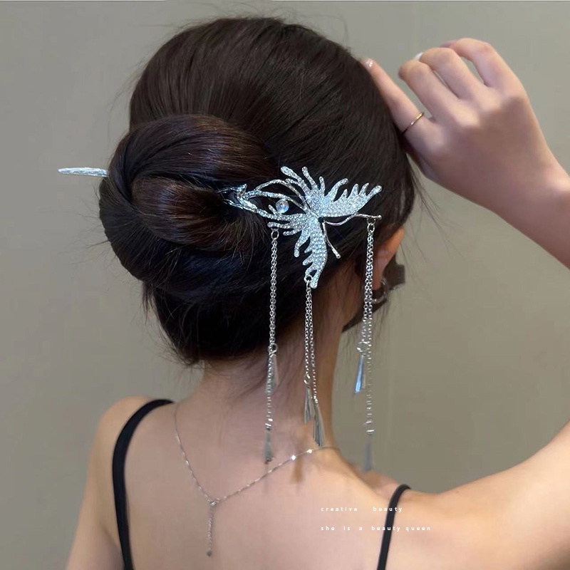 Chinese Style Tassel Wind Chimes Butterfly Hairpin Metal Hair ...