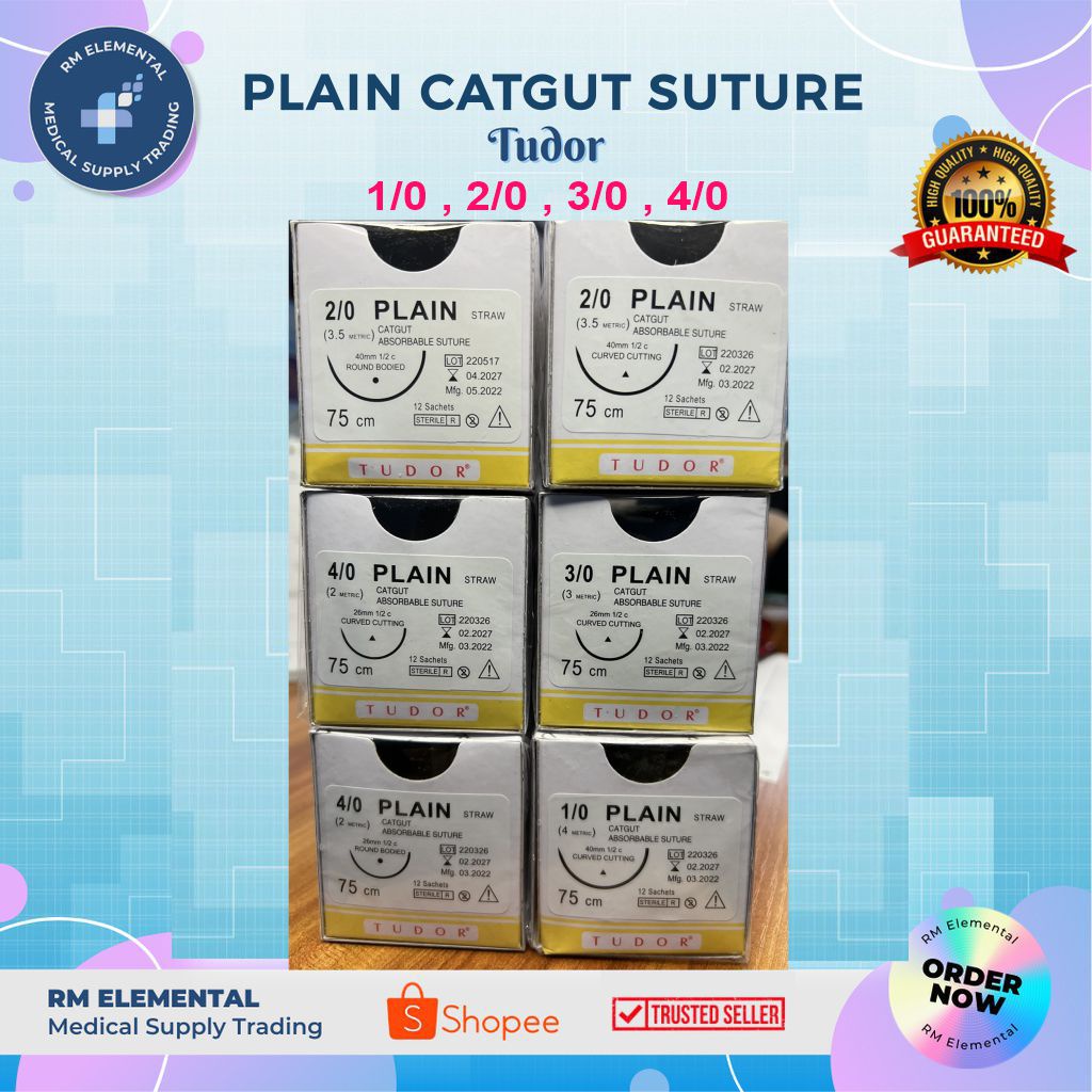 Plain catgut absorbable suture TUDOR Round/Cutting Bodied 1/0 ,2/0, 3/0 ...