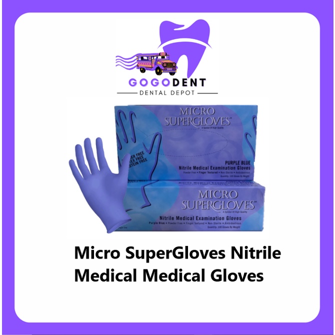 Micro Supergloves Purple Blue Nitrile (100Gloves ) | Shopee Philippines
