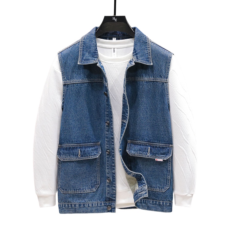 Plus Size Denim Vests for Men Black Blue Waistcoat Tank | Shopee ...