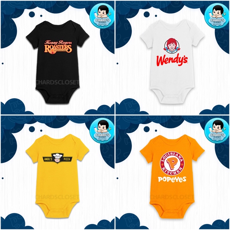 Customized Food Logo Print on Baby Onesie (Kenny Rogers, Wendy's, Angel ...