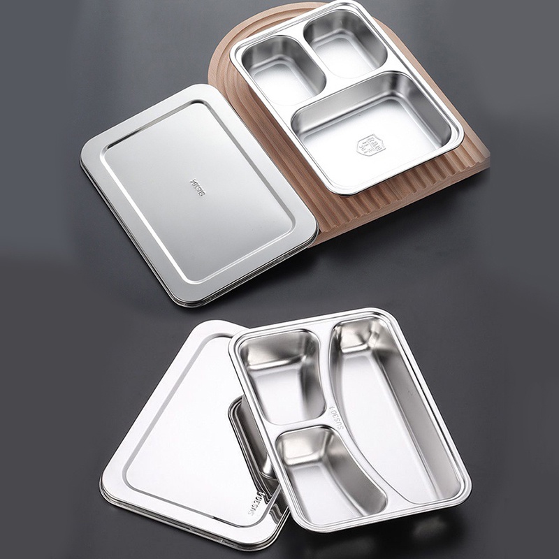Dailyhome Stainless Steel Lunch Divided Plate Dinner Tray Box Bento Box ...
