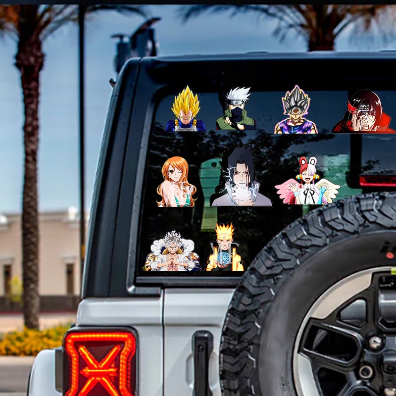 Anime 3D Motion Car Stickers One Piece Naruto Dragon Ball Demon Slayer ...