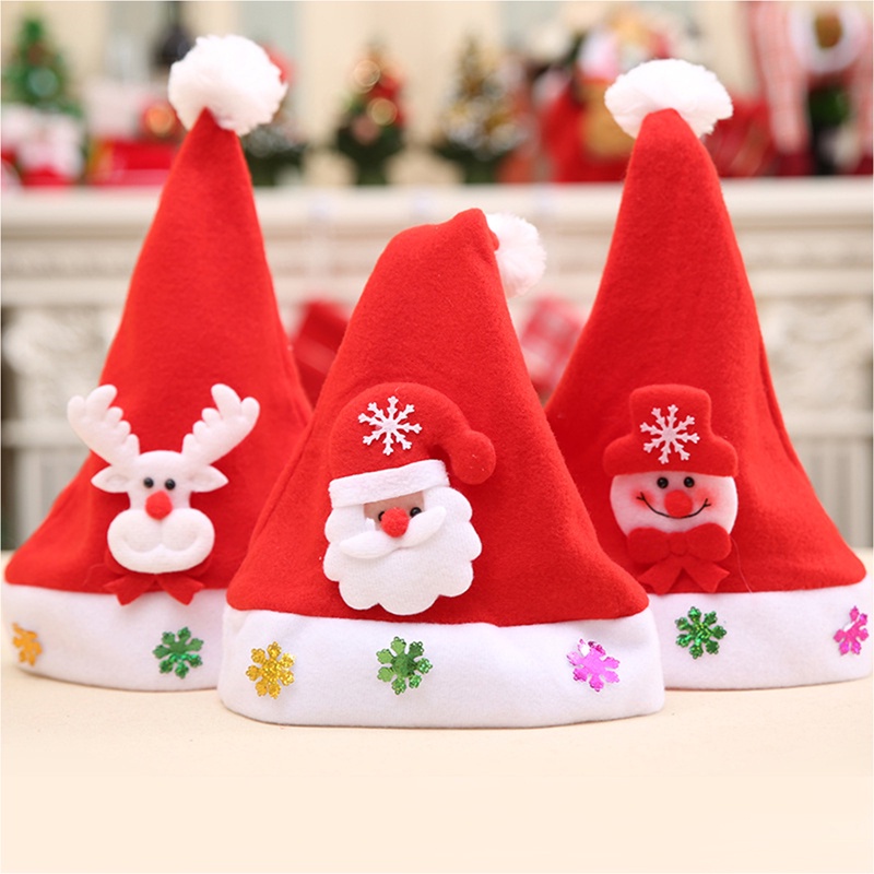 Unisex Classic Christmas Hats Kids Santa Claus Snowman Elk Shape Hat ...