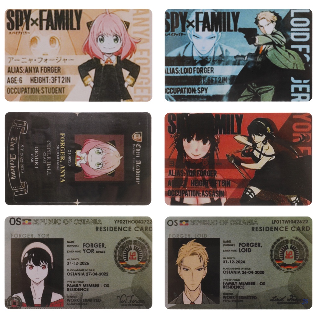 JS Anime SPY X Family Figures Student ID Card Animation Loid Forger ...