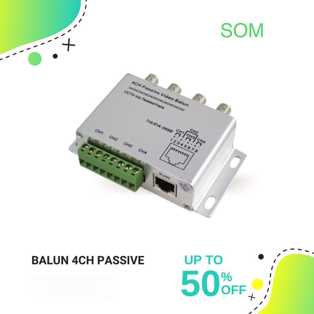 Video BALUN cctv 4CH PASSIVE AHD/TVI/CVI/CVBS Up to 5MP EIA-568B for ...