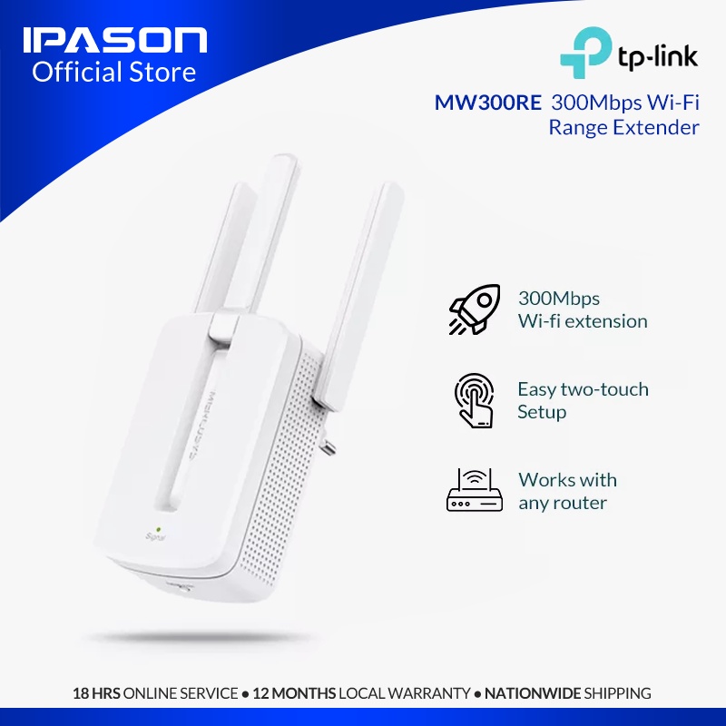 Mercusys MW300RE 2.4GHz 300Mbps Wi-Fi Range Extender WiFi Extender ...