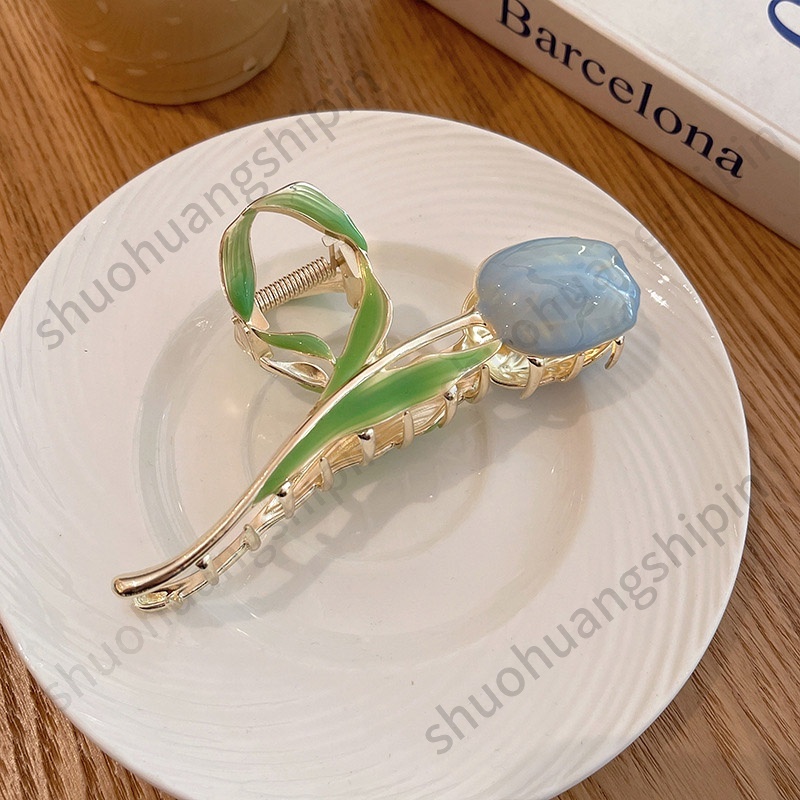 Japan Korea New Style Sweet Cute Tulip Flower Temperament Elegant Metal ...