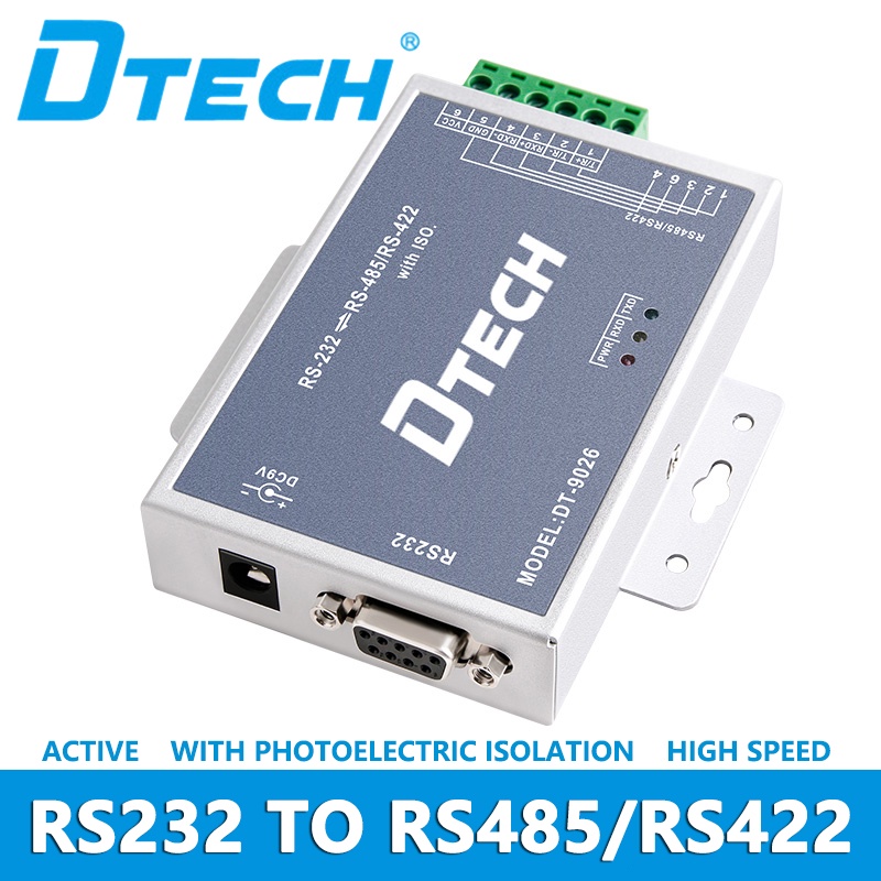 DTECH Active Isolated RS232 to RS485 RS422 Converter with RJ45 Serial Port Terminal Board Power ...