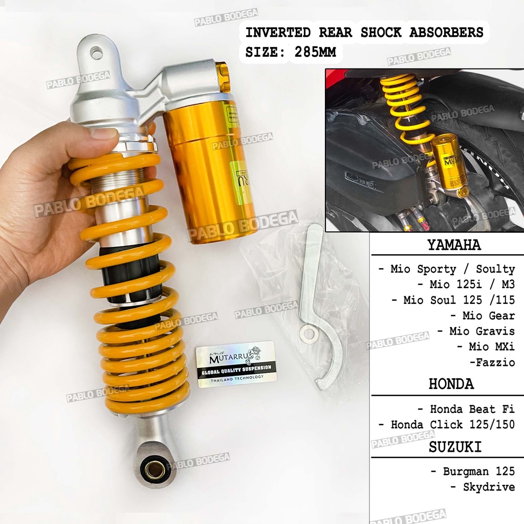 INVERTED SHOCK MUTARRU Baso Style Rear Shock Yellow Gold Mio Click Beat ...