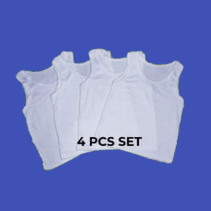 Lady #Sando Plain white school girls 4pieces 4-10 yrs old | Shopee ...