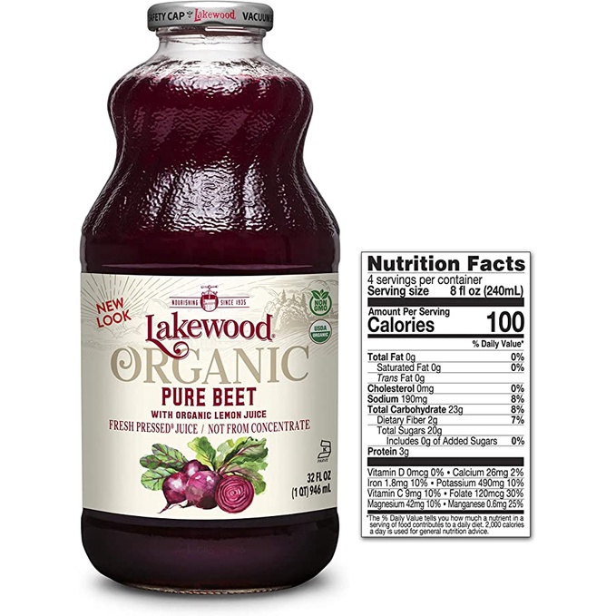 Lakewood Organic Pure Beet Juice with Organic Lemon Juice 946 ml ...