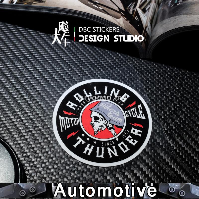 Cafe Racer Retro Knight Helmet Motorcycle Refit Sticker Car Sticker ...