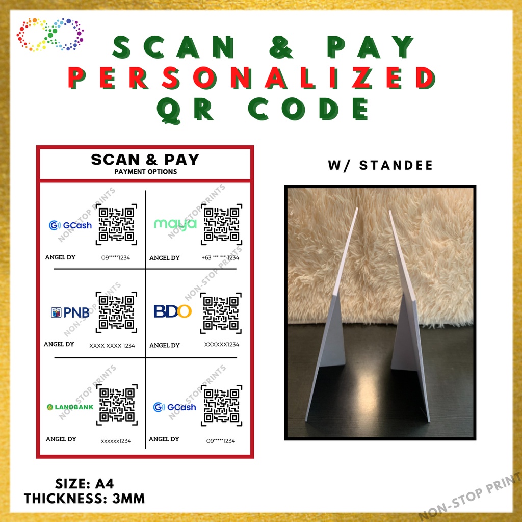 𝐏𝐞𝐫𝐬𝐨𝐧𝐚𝐥𝐢𝐳𝐞𝐝 𝐒𝐜𝐚𝐧 & 𝐏𝐚𝐲 𝐏𝐚𝐲𝐦𝐞𝐧𝐭 𝐎𝐩𝐭𝐢𝐨𝐧𝐬 𝐐𝐑 𝐂𝐨𝐝𝐞𝐬 𝟑𝐦𝐦 𝐒𝐢𝐧𝐭𝐫𝐚𝐛𝐨𝐚𝐫𝐝 | Shopee Philippines