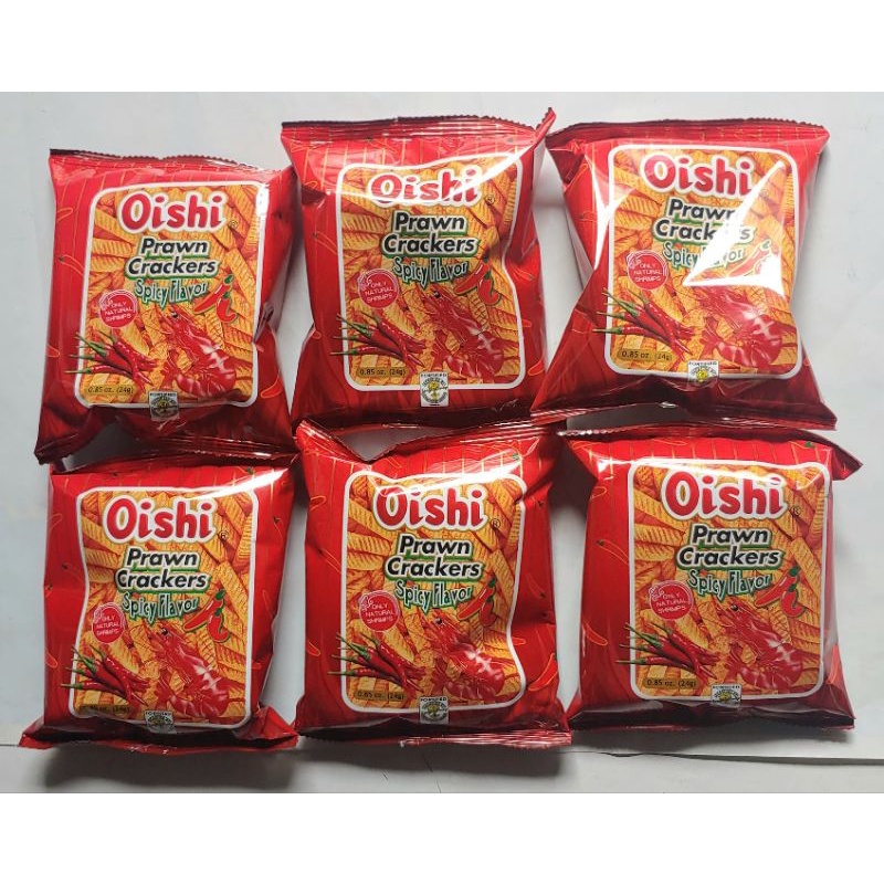 6 Pack Oishi Prawn Crackers Spicy | Shopee Philippines