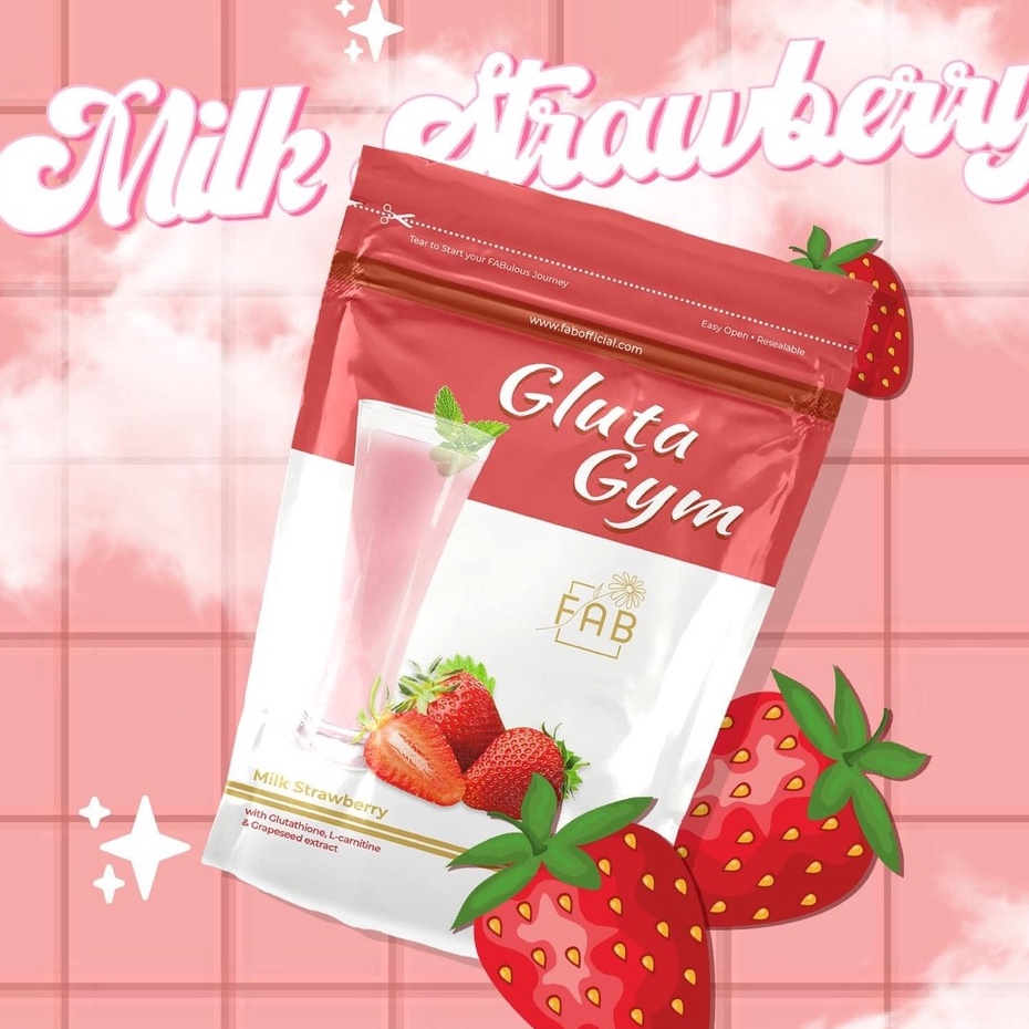 Gluta Gym Milk Strawberry by Fab (MILKY STRAWBERRY) with FREEBIES ...