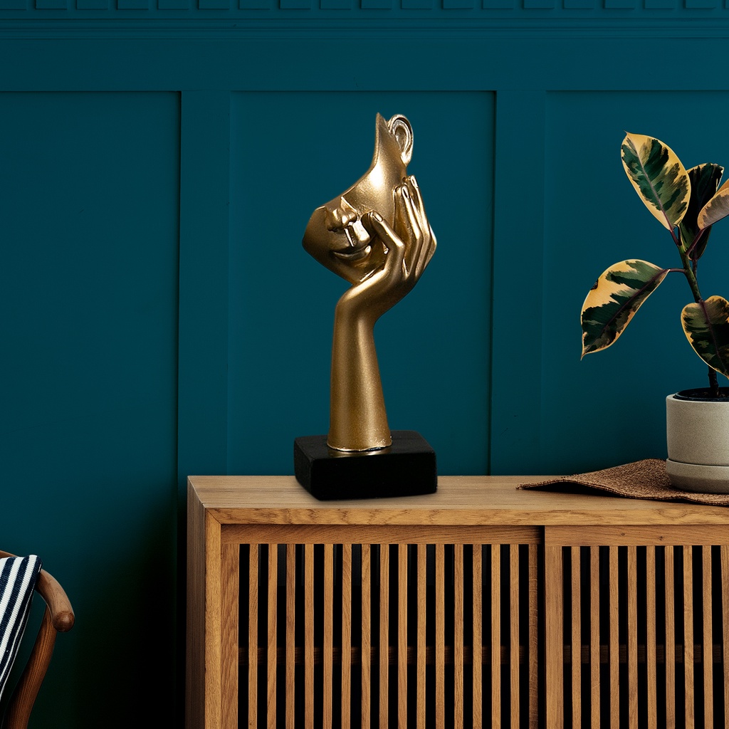 [Perfk1] Nordic Thinker Statue Half Face Sculpture Abstract Art ...