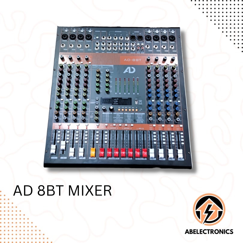 AD 8BT MIXER 8 CHANNEL PROFESSIONAL MIXER | Shopee Philippines