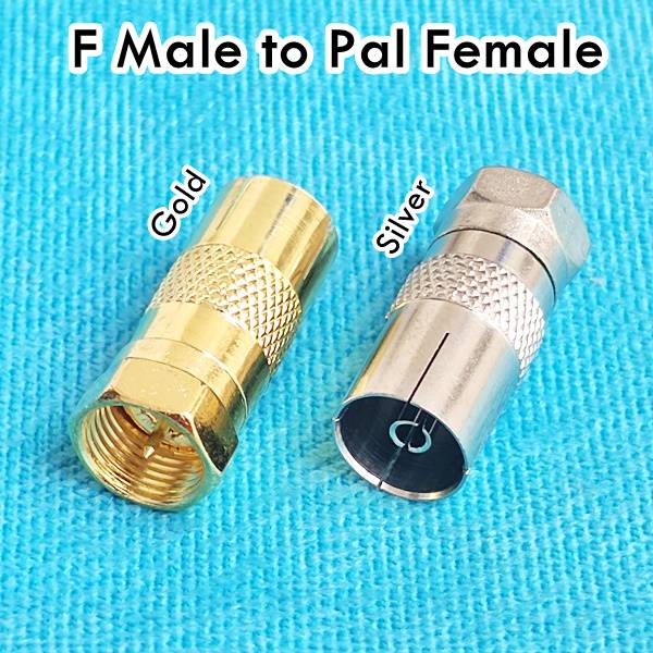 Silver Gold Plated Male to Pal Female F Connector - Gold Silver Female ...