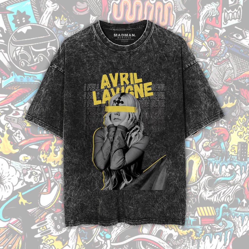 MADMAN Avril Lavigne Premium Oversize Stone Wash T-Shirt | Vintage ...