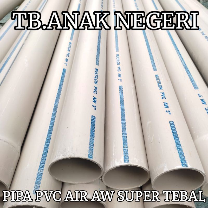 Super Thick Water PVC Pipe AW 3 inch Half meter 1/2 Meters | Shopee ...