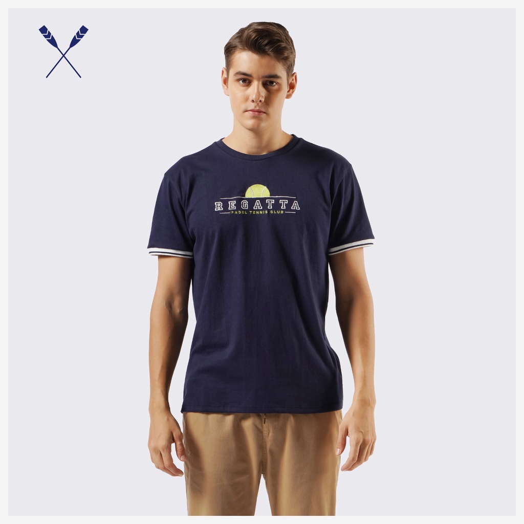Regatta Round Neck T-Shirt With Front Graphics For Men (Navy Blue ...