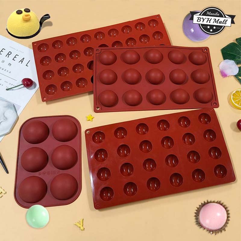 3D Ball Round Half Sphere Silicone Mold Cake For DIY Baking Pudding ...
