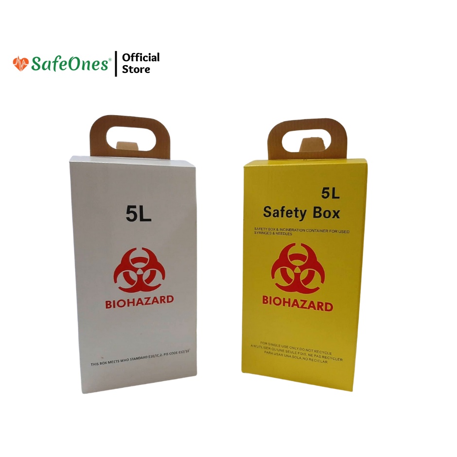 SafeOnes Disposable Safety Box | Yellow & White 5L 1s | Shopee Philippines