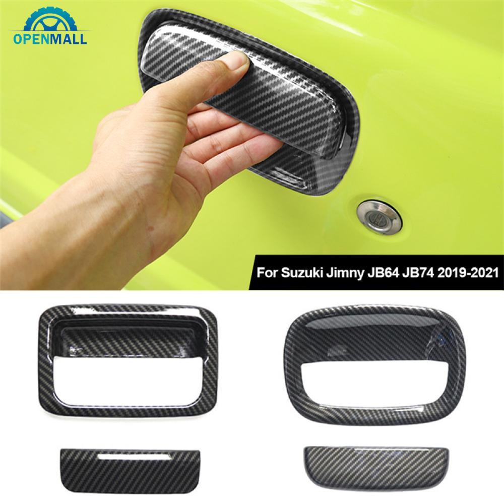 OPENMALL Carbon Fiber Car Side Door Rear Tail Door Handle Decoration Cover For Suzuki Jimny JB64 ...