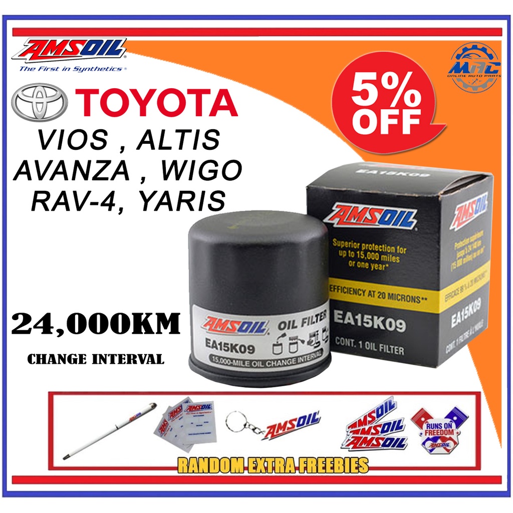 Amsoil Oil filter EA15k09 / VIC C110 TOYOTA up to 15,000 mile or 24,000 ...