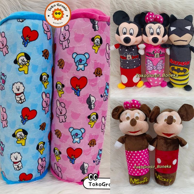Children's Bolster Doll with Mickey Minnie Mouse Spiderman Batman ...