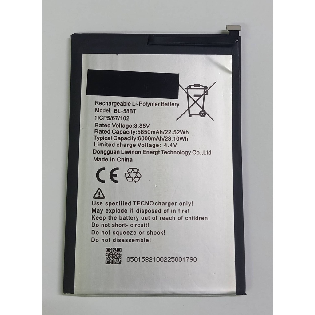 TOP BL-58BT Battery For Tecno Pouvoir 4 LC7 Tecno Pouvoir 4 Pro battery ...