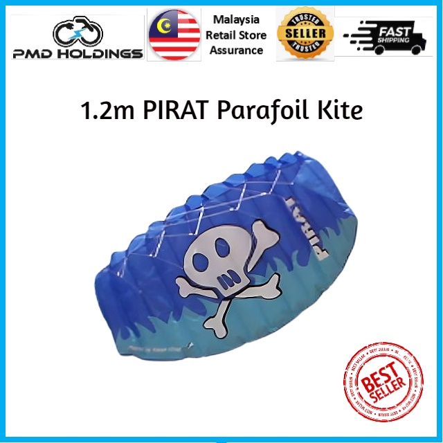 1.2m PIRAT Parafoil Kite Kites Dual Two Line Stunt Power Parachute ...