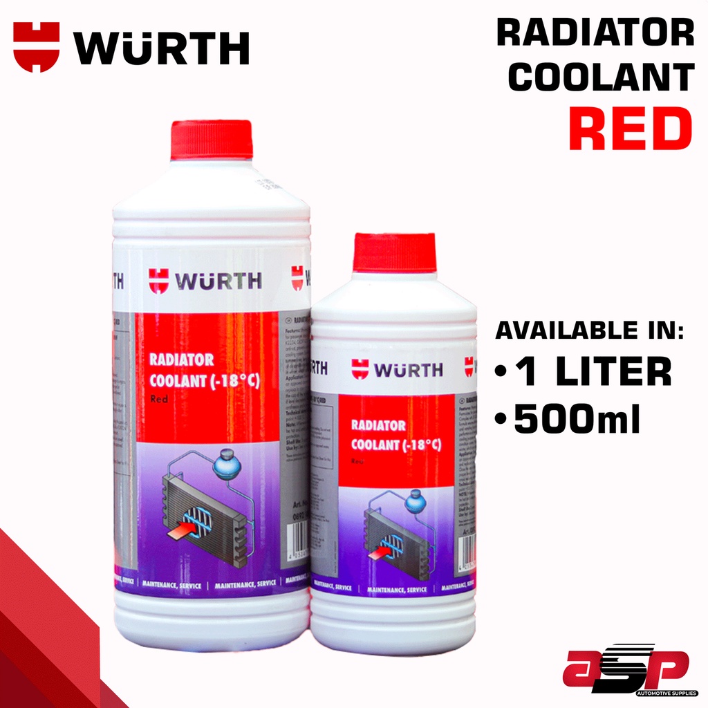 WURTH Radiator Coolant Red Ready to Use 500ml | Shopee Philippines