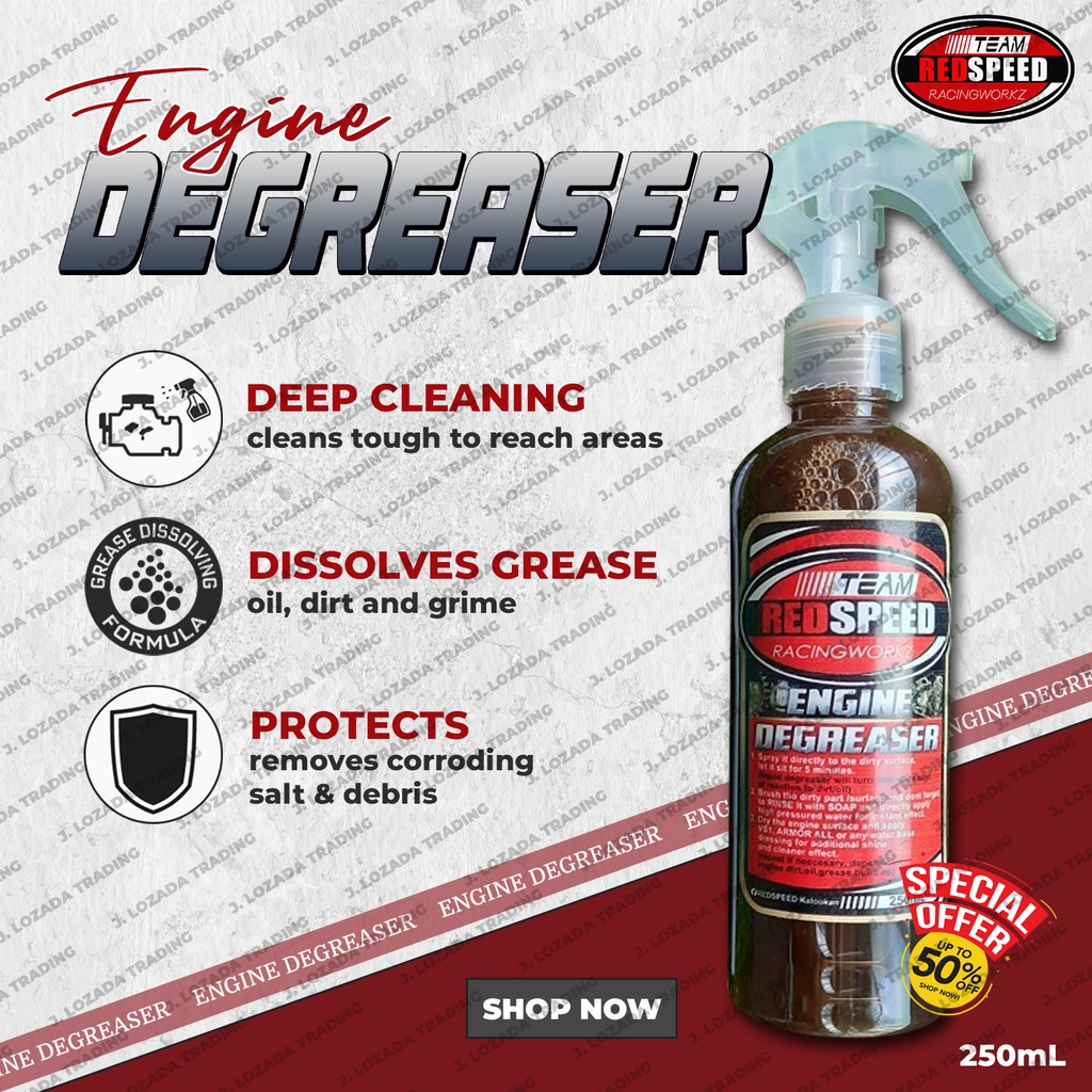 Red Speed Heavy Duty Engine Degreaser Cleaner Spray 250 ml with Free ...