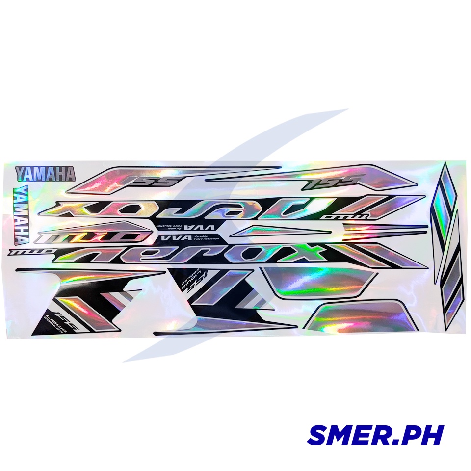 Yamaha Aerox v2 2021 Black andWhite Motorcycles Decals Hologram UVPRINT ...