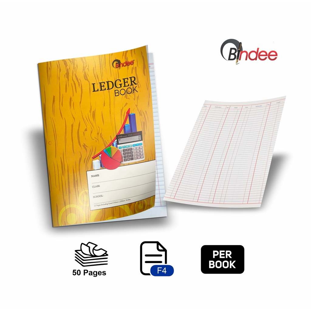Bindee Ledger Book / 52 Pages / F4 Sizes / Buku lejer /Art Card Cover ...