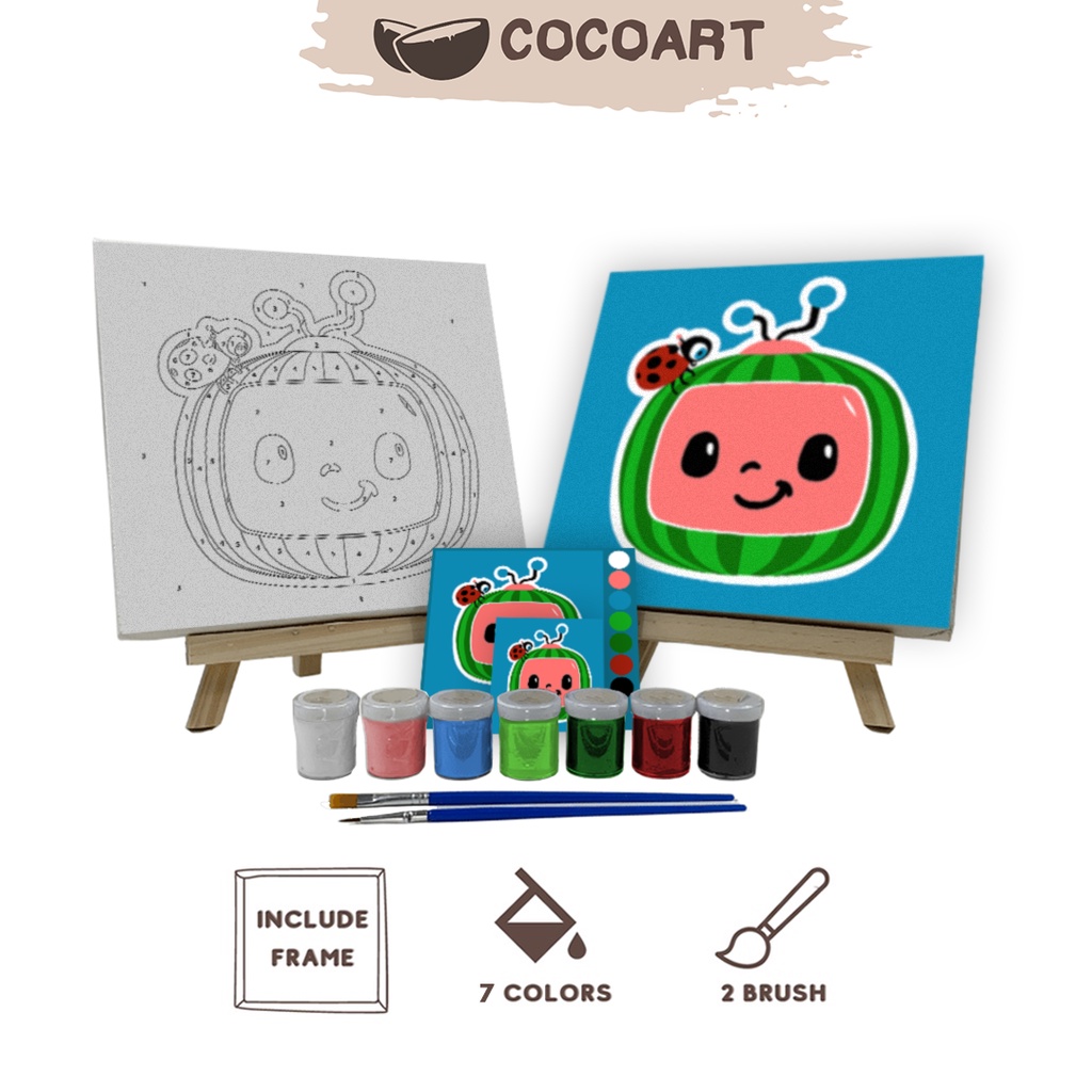 Paint By Number Kit [ Cocomelon ] - Cocoart.id I Canvas 20 x 20 cm ...