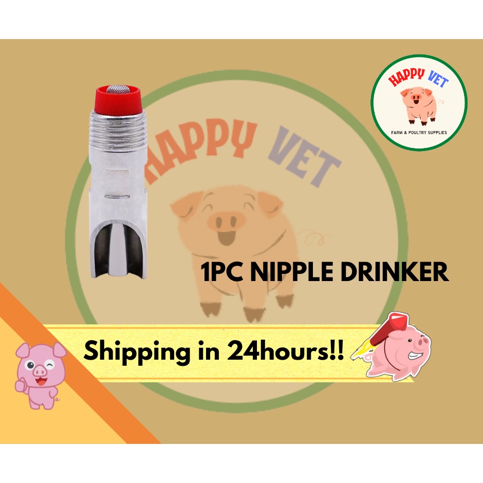 1 PC Stainless Pig Nipple Drinker Red for Sow Fattener Gilt Boar ...