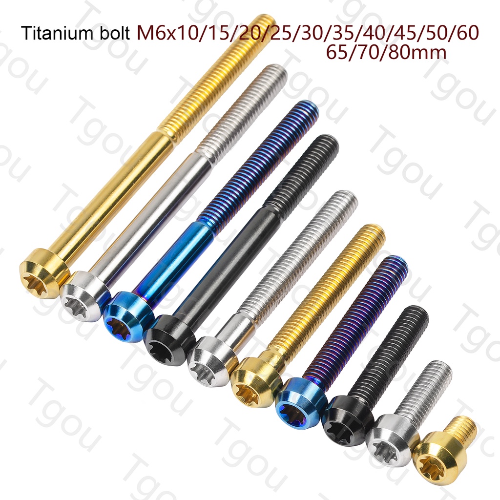 Tgou Titanium bolts M6x10/15/20/25/30/35/40/45/50/60/65/70/80mm Torx ...
