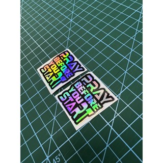 Pray Before You Start Holographic Design Sticker | Shopee Philippines