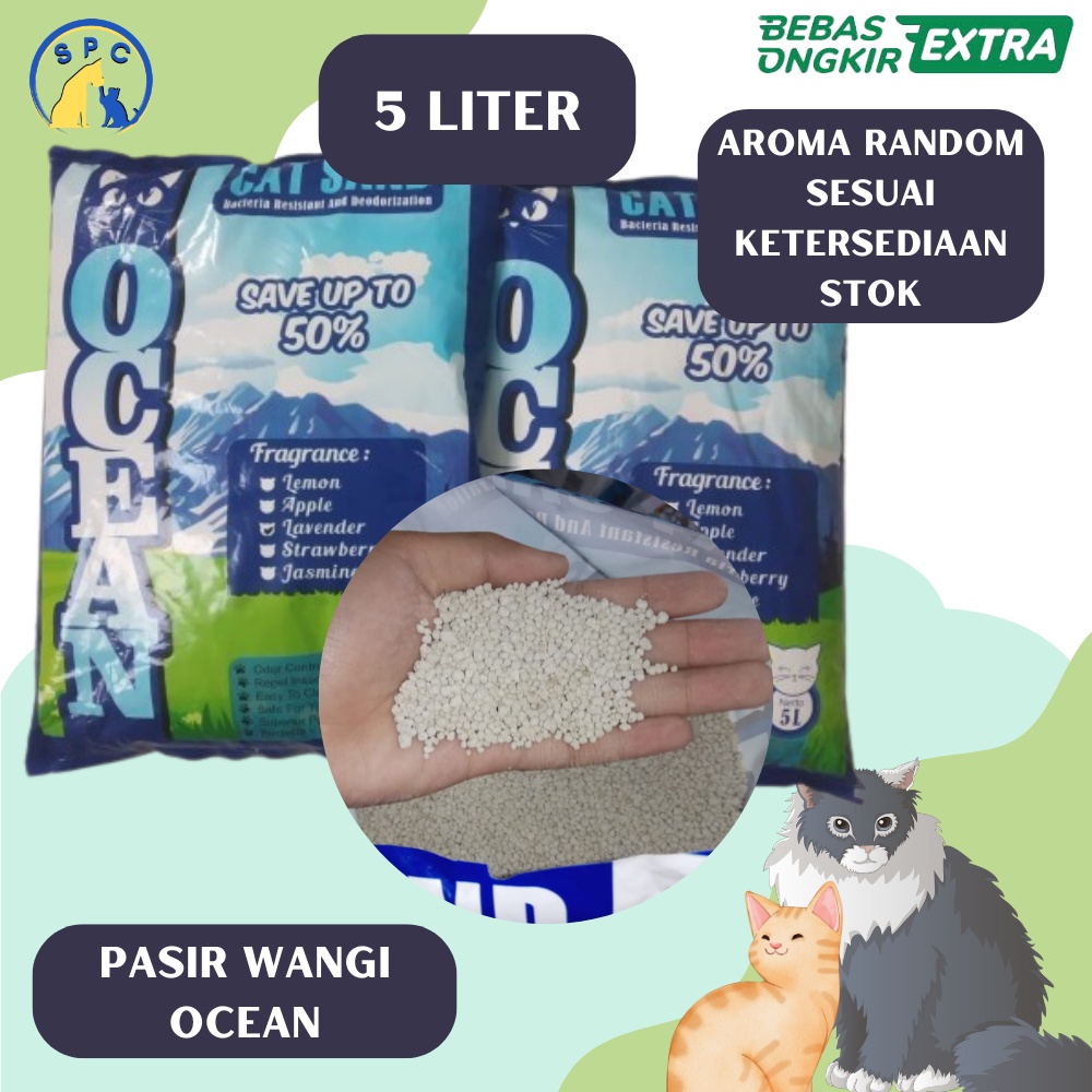 Ocean Cat Sand 5L Bentonite Sand Clump Cat Sand Litter Cat Sand Scented ...
