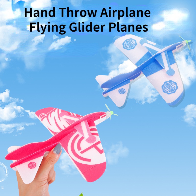 Ready Stock!! 20.5cm Random Color Hand Throw Flying Glider Plane Foam ...
