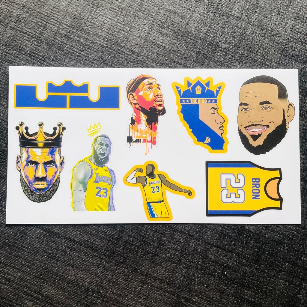 LEBRON JAMES STICKER SET WATERPROOF AND SCRATCH PROOF (VINYL LAMINATED ...