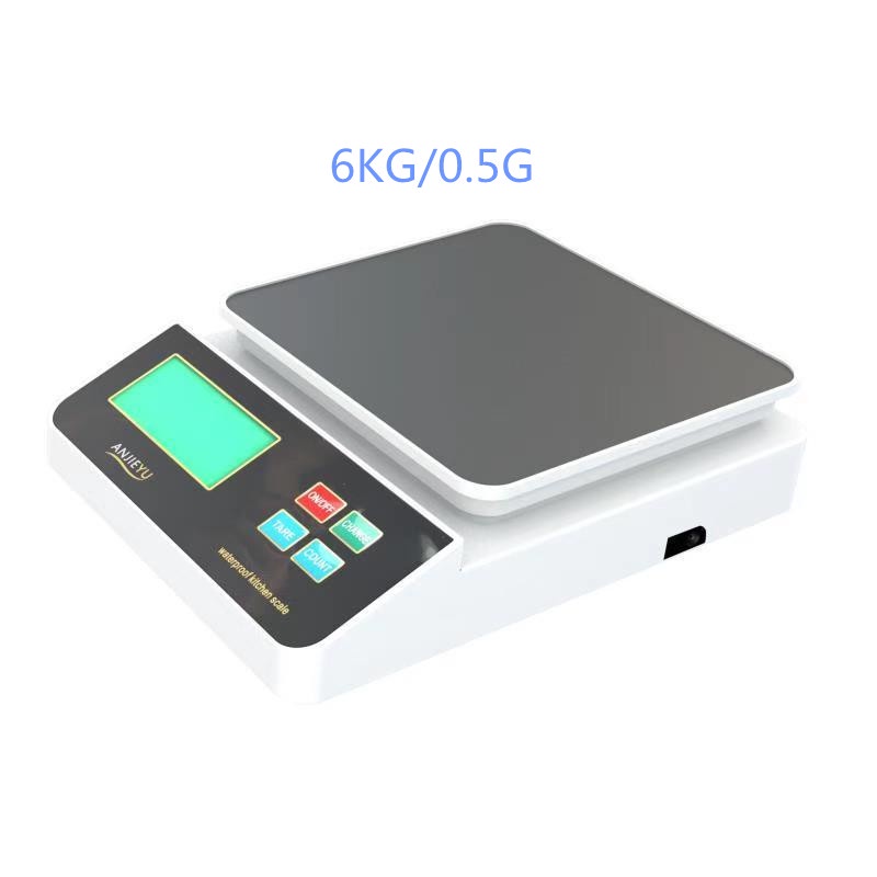 6kg/0.5g Waterproof Food Digital Weighing Scale Rechargeable Scale Digital LED Display Kitchen ...