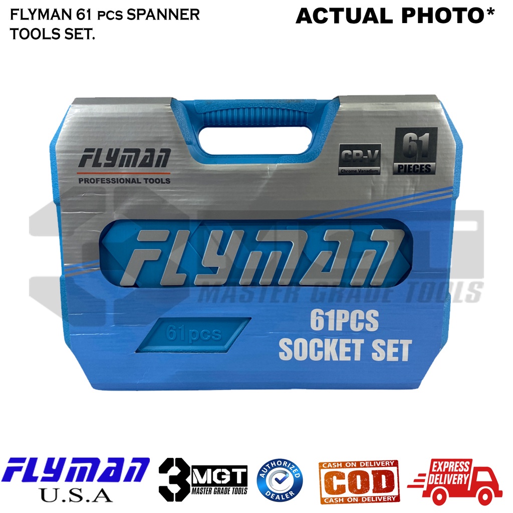 FLYMAN 61 Pcs.1/2" + 1/4" Drive Socket Set 3MGT SET TOOLS | Shopee ...