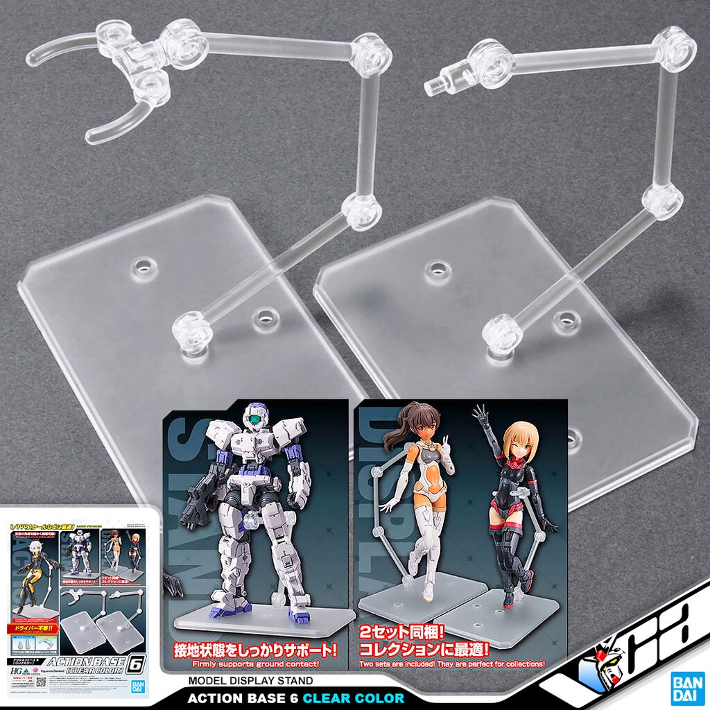BANDAI GUNPLA ACTION BASE 6 CLEAR COLOR MODEL FIGURE STAND GUNDAM Plamo ...